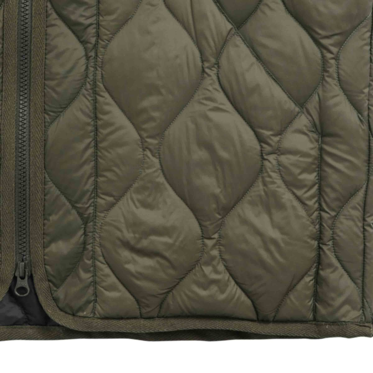 Unisex Military W-Zip V-Neck Down Jacket (Soft Shell) Dark Olive | SUBTYPE