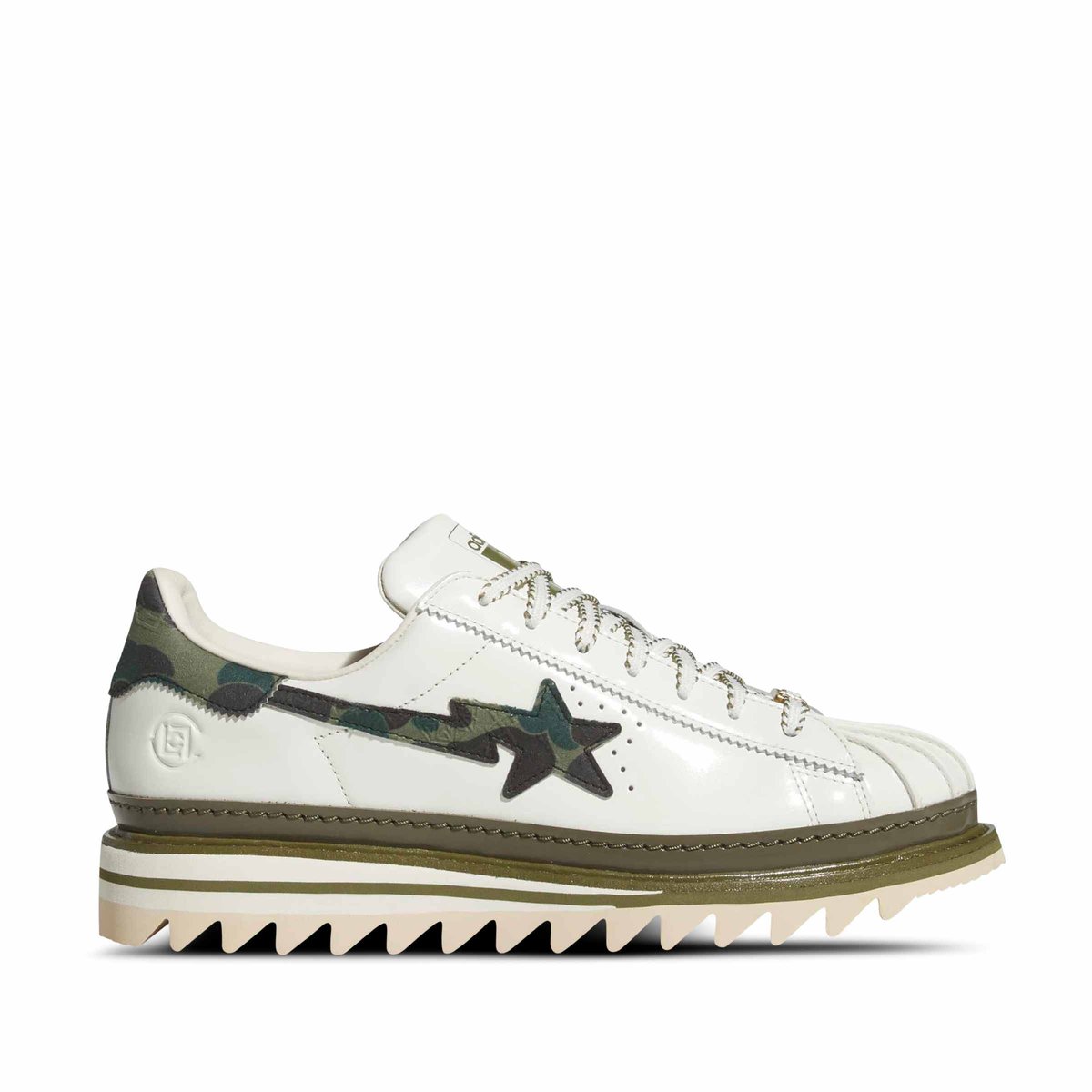 CLOT x BAPE® Superstar by Edison Chen Off White/Branch/Olive Cargo ...