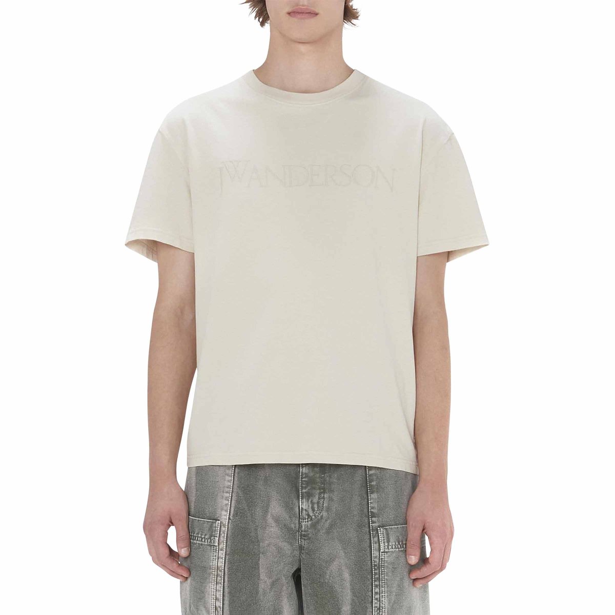 Logo Embroidery T-Shirt Beige | SUBTYPE