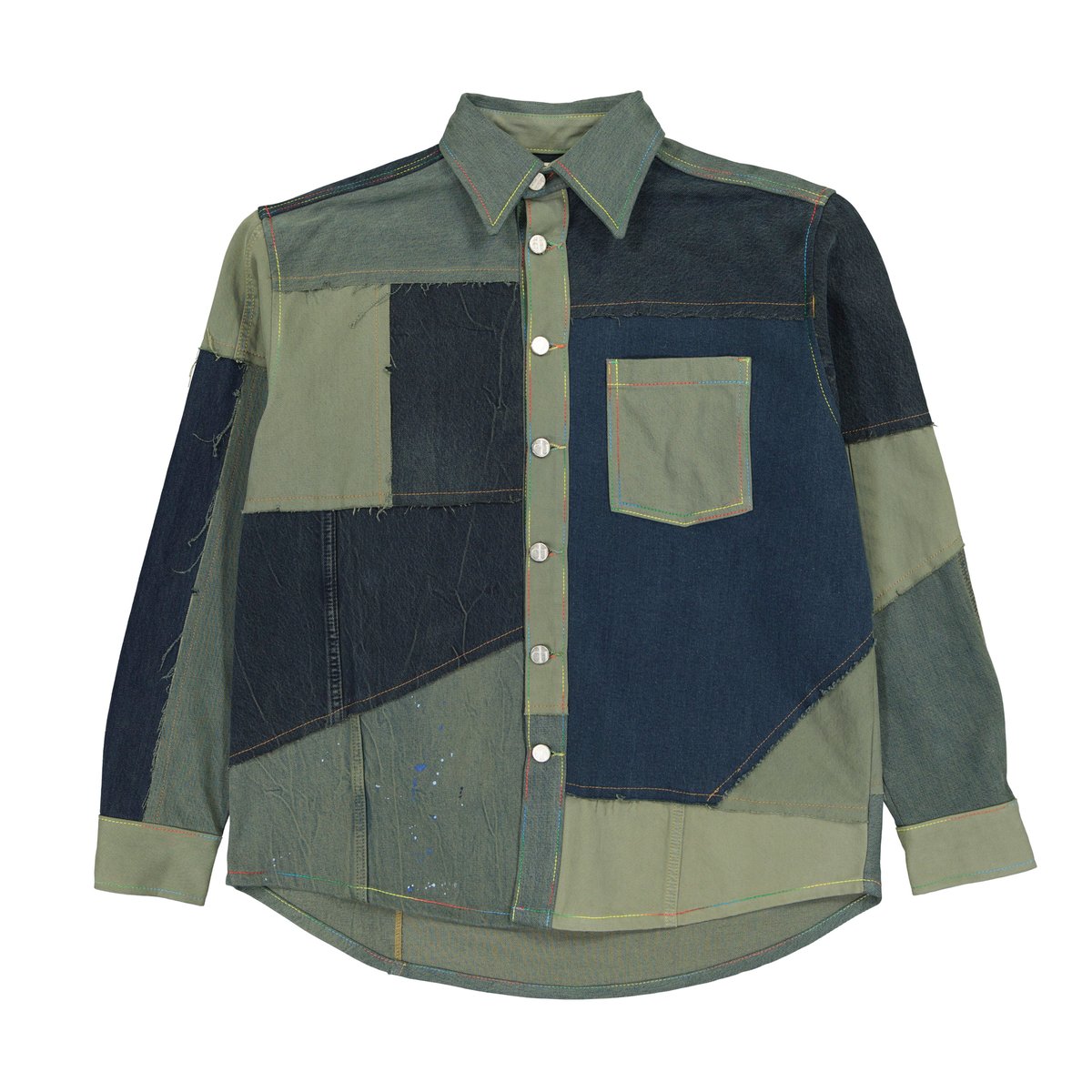 DENIM LS SHIRT UPCYCLED BURNT OLIVE Burnt Olive | SUBTYPE