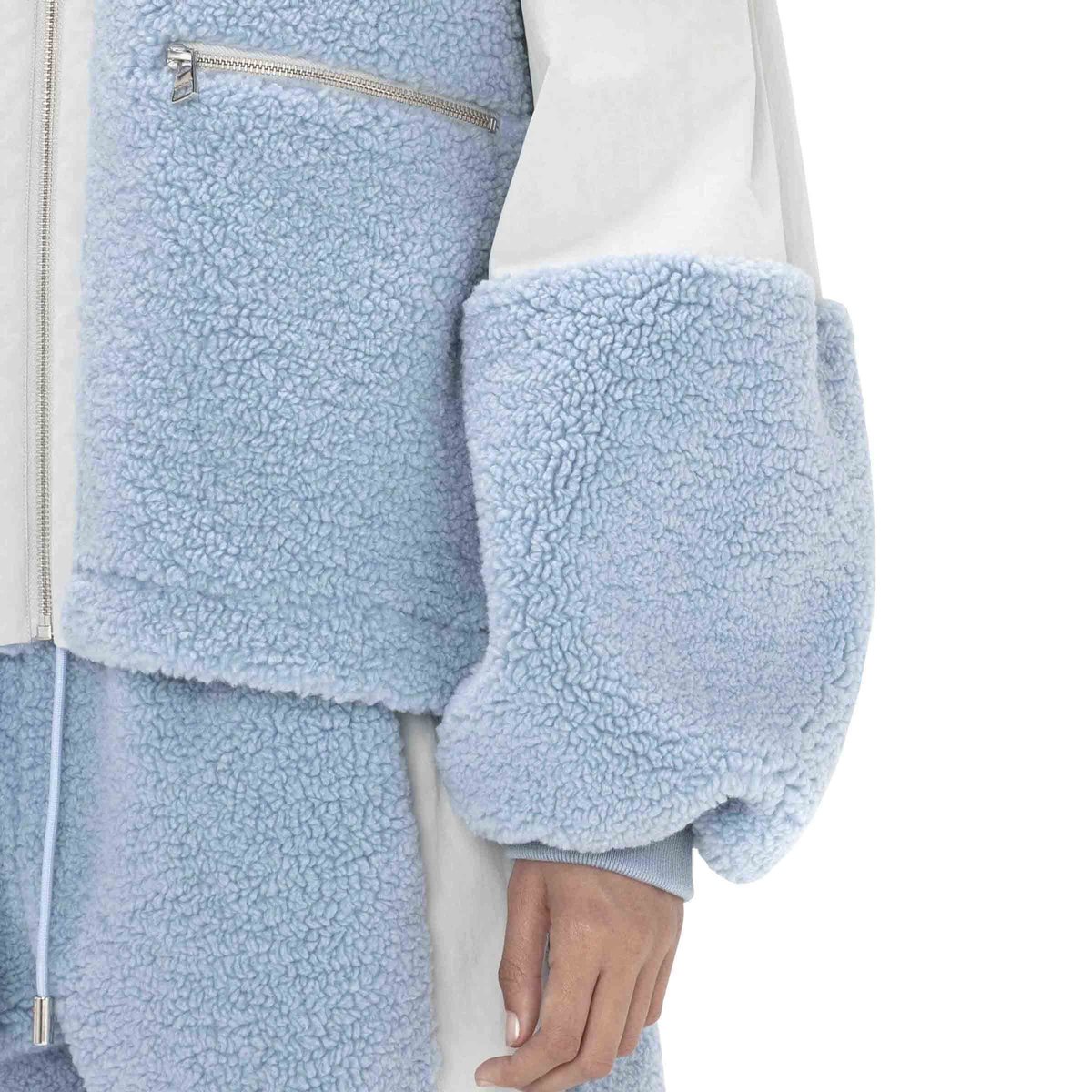 Colour Block Fleece Track Top Light Blue | SUBTYPE