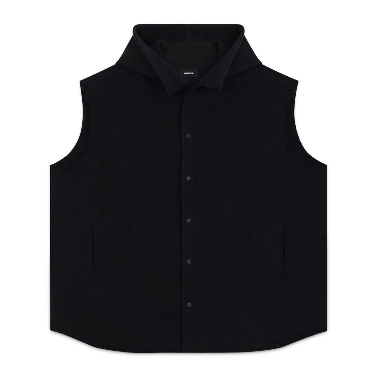 Sleeveless Hooded Shirt Black | SUBTYPE