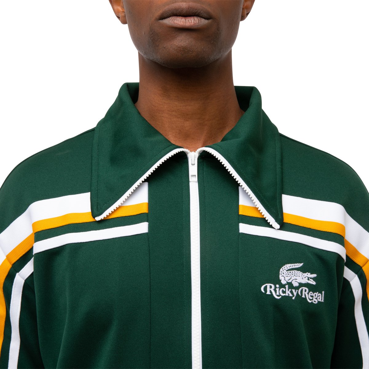 Lacoste x Ricky Regal Contrast Striped Piqué Zip Jacket Linnee Green ...