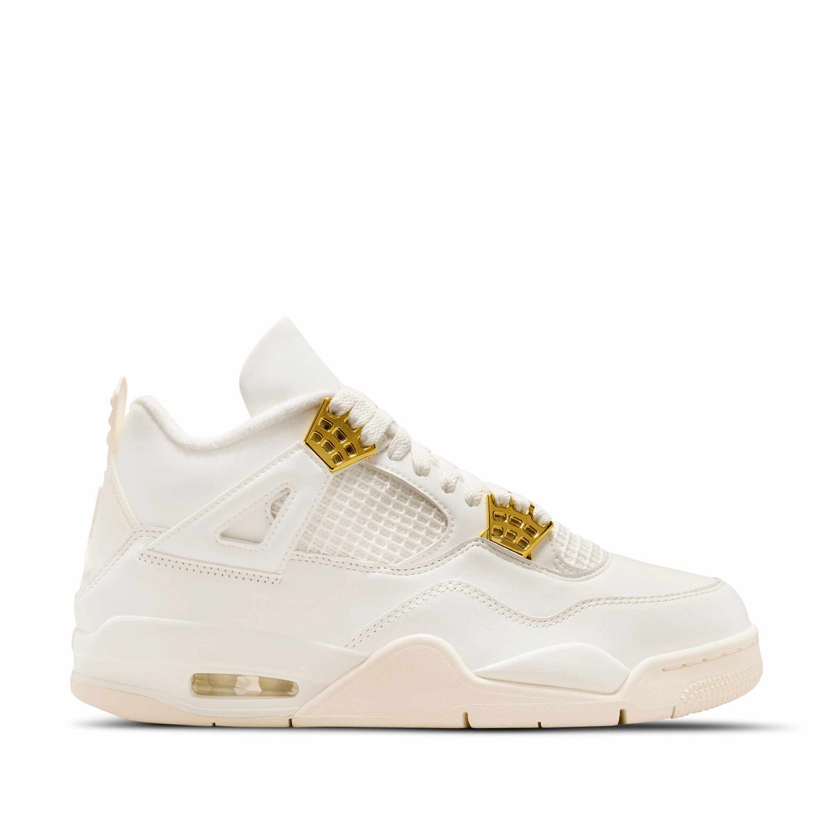 Women's Air Jordan 4 'White & Gold' Sail/Metallic Gold-Black | SUBTYPE