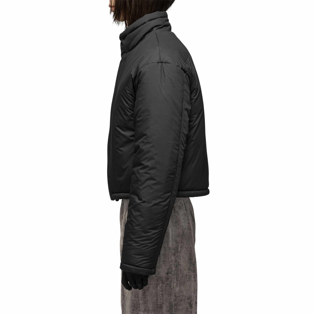 ''Team'' Tag Cropped Puffer Jacket Black | SUBTYPE