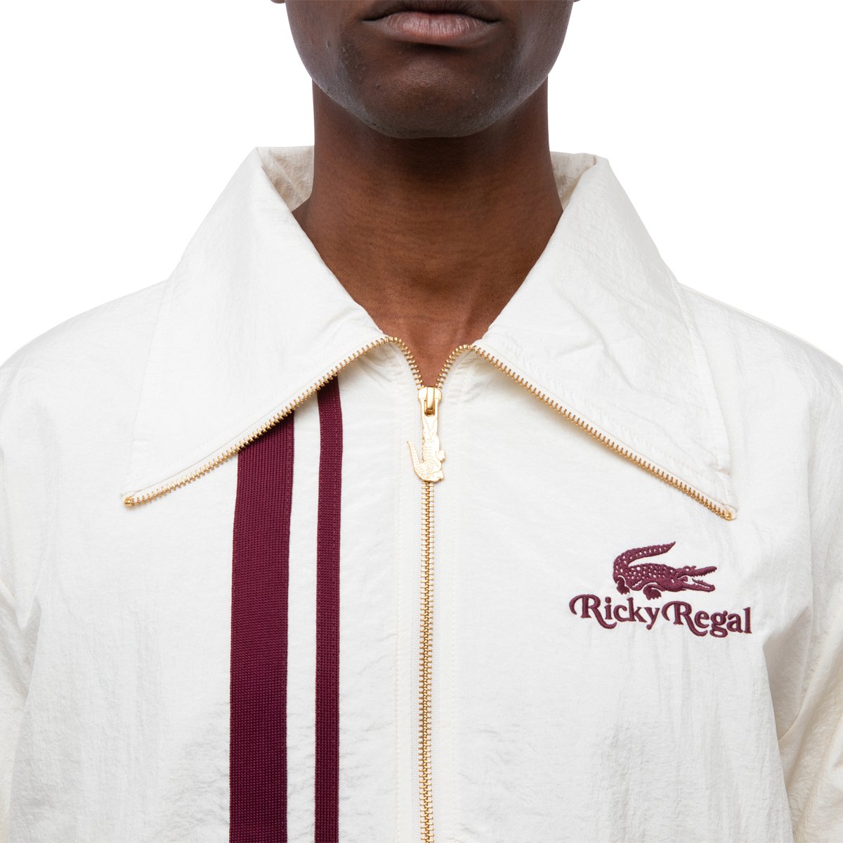 Lacoste x Ricky Regal Contrast Bands Nylon Zip Jacket Flour | SUBTYPE