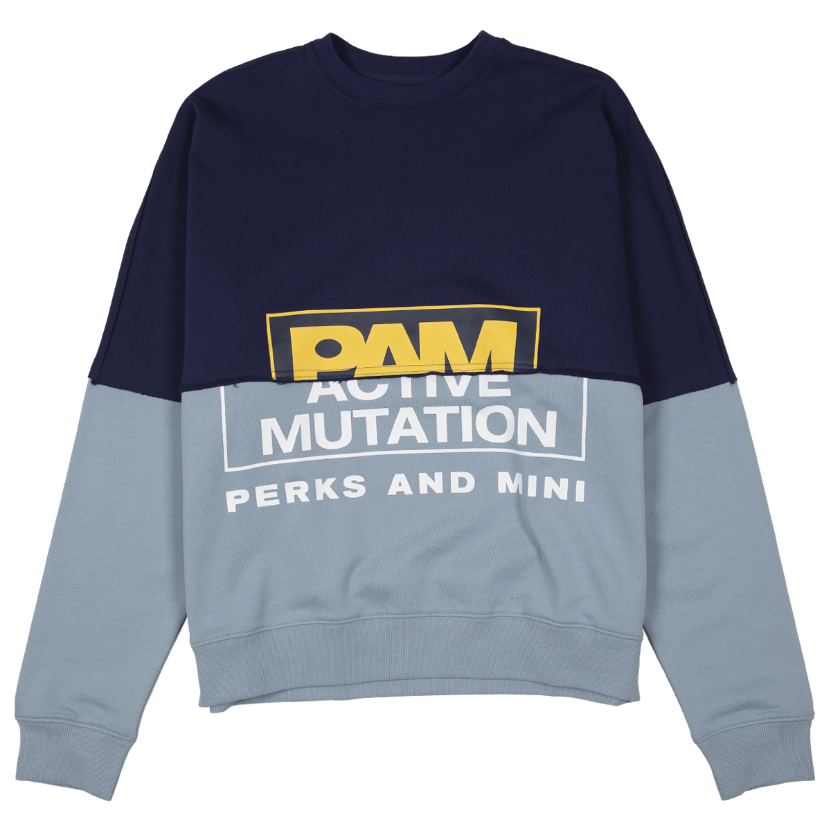 P.A.M. S.Loops Halfway Crew Neck Sweater Navy/Dusty Blue | SUBTYPE