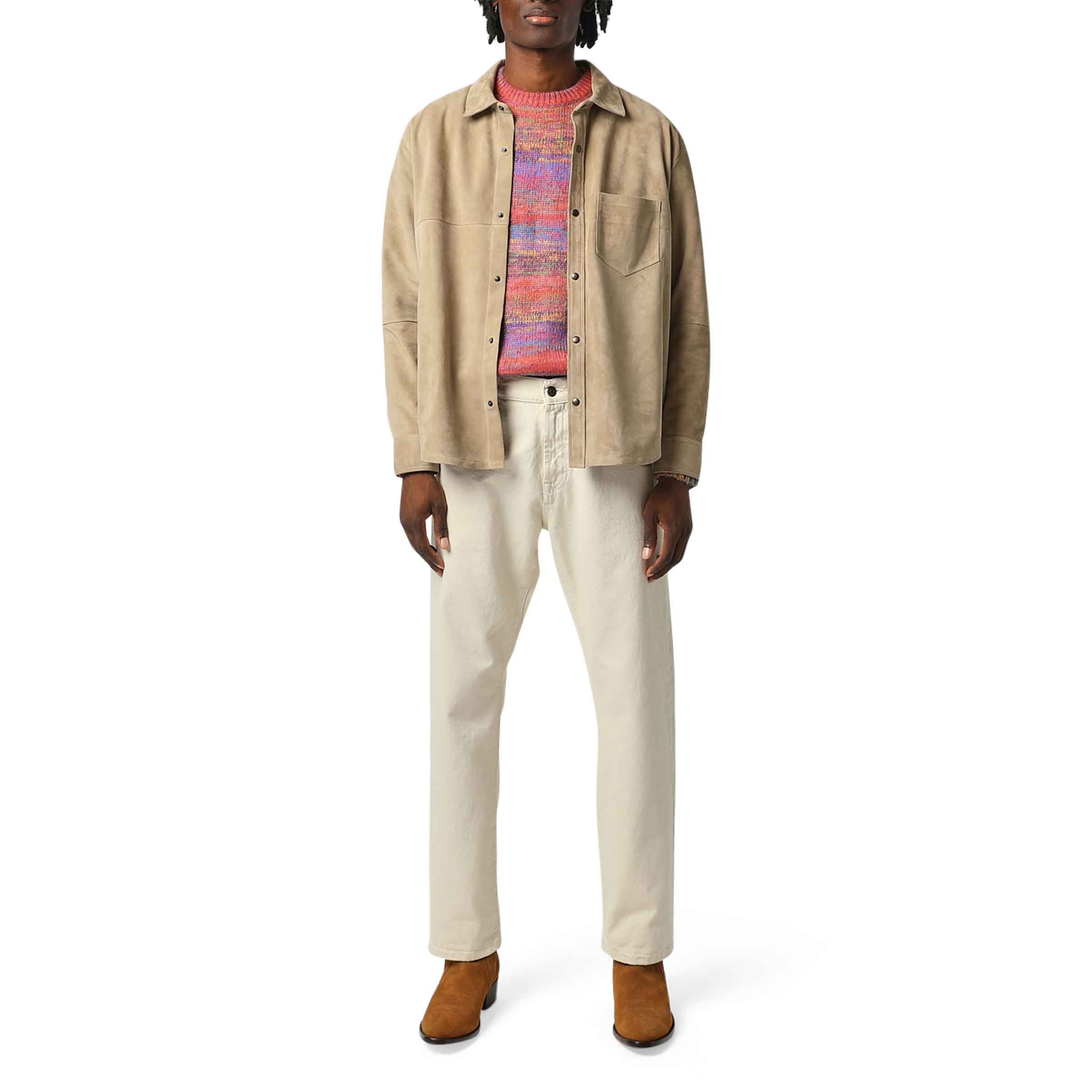 Suede Shirt Jacket Natural | SUBTYPE